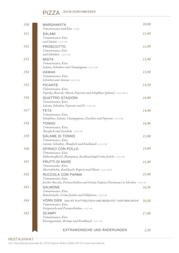 Speisekarte – Ihr Restaurant in Dahme