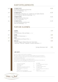 Speisekarte – Ihr Restaurant in Dahme